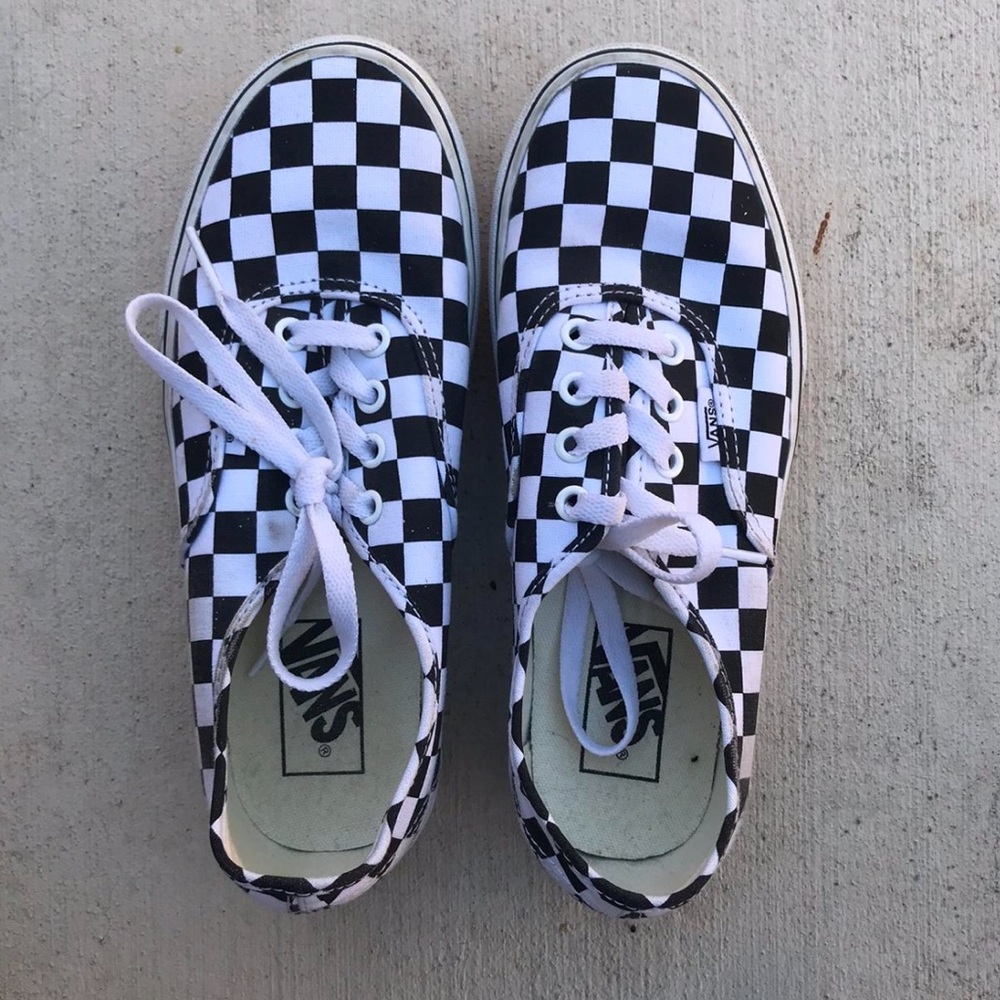 Vans Checkerboard Lace Up Sneakers - Gem
